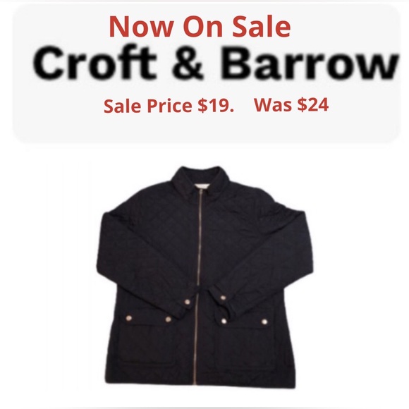 croft & barrow | Jackets & Coats | Croft Barrow Quilted Light Navy Blue ...